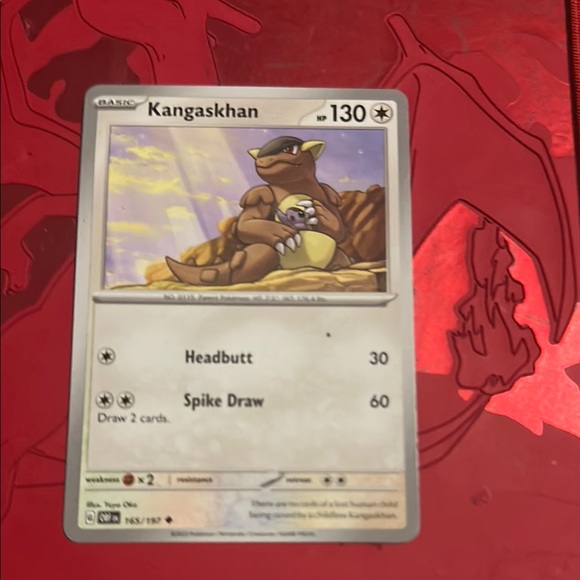 Pokemon | Games | Pokemon Kangaskhan Card Red And Brown | Poshmark